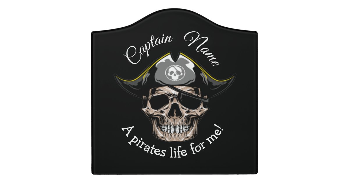 Pirate Skull captain Door Sign | Zazzle
