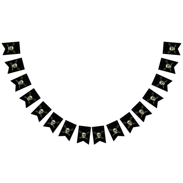 Pirate (Skull) - Custom Swallowtail Party Bunting Bunting Flags | Zazzle