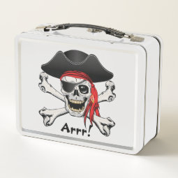 Pirate Skull Metal Lunch Box | Zazzle