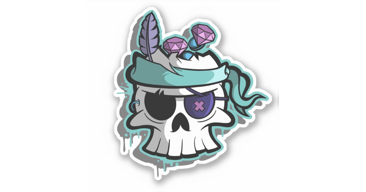 Pirate Skull Sticker | Zazzle