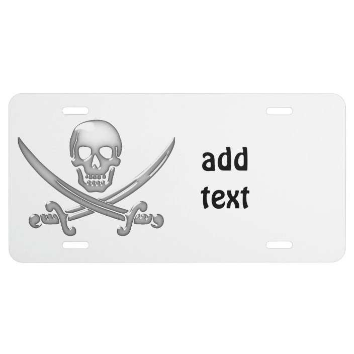 Pirate Skull & Sword Crossbones (TLAPD) License Plate | Zazzle.com