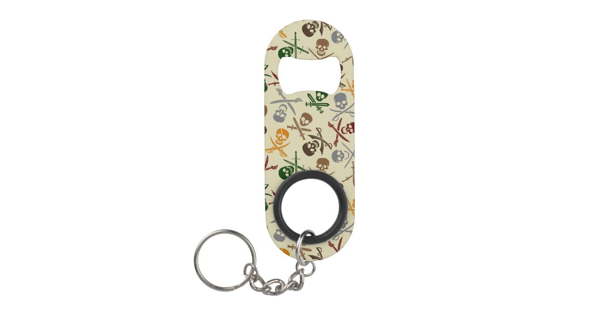Pirate Skulls with Crossed Swords Keychain Bottle Opener | Zazzle