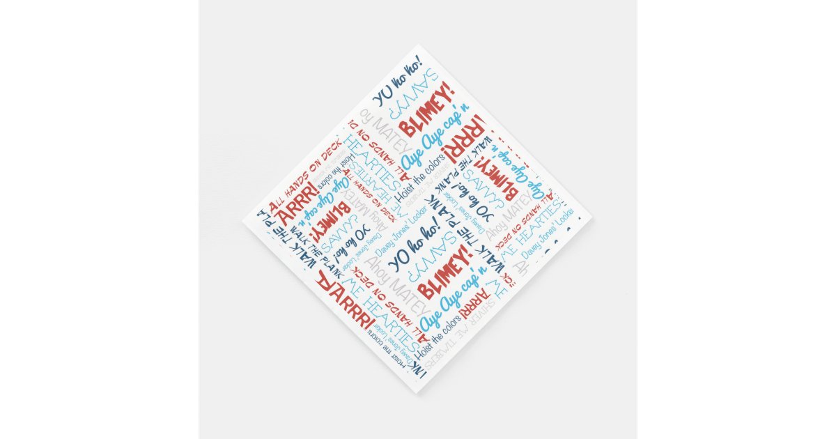 Pirate Slogans Party Pirate Napkins Zazzle pirate-slogans-party-pirate-napkins-zazzle