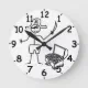 Pirate Stickman With Treasure Chest Round Clock | Zazzle