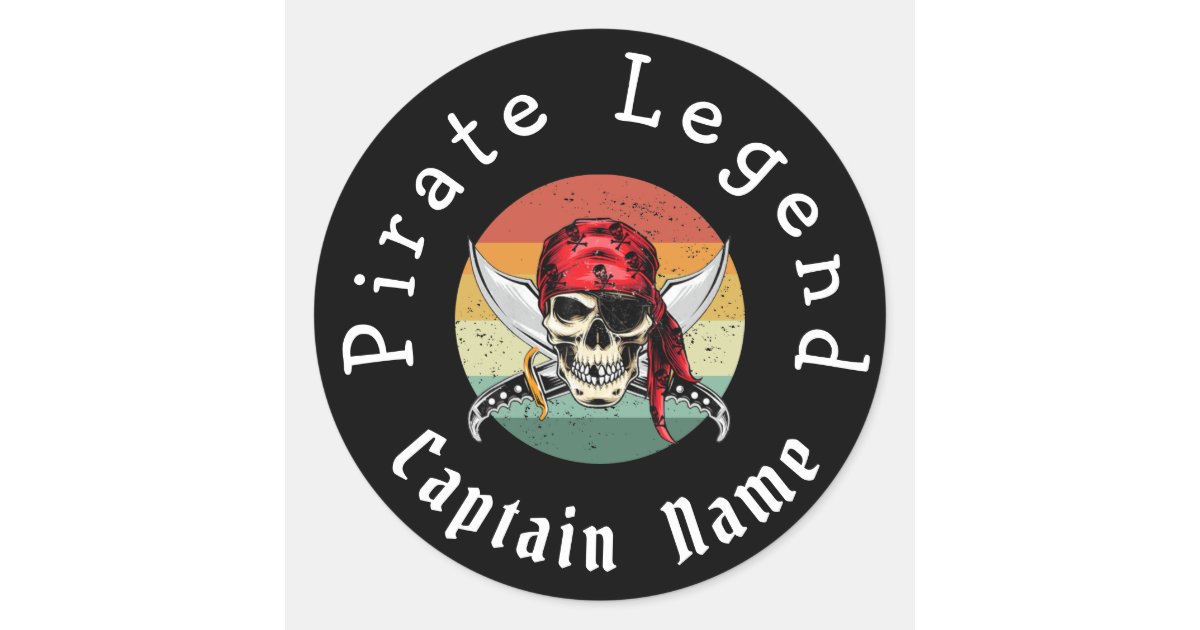 Pirate sunset classic round sticker | Zazzle