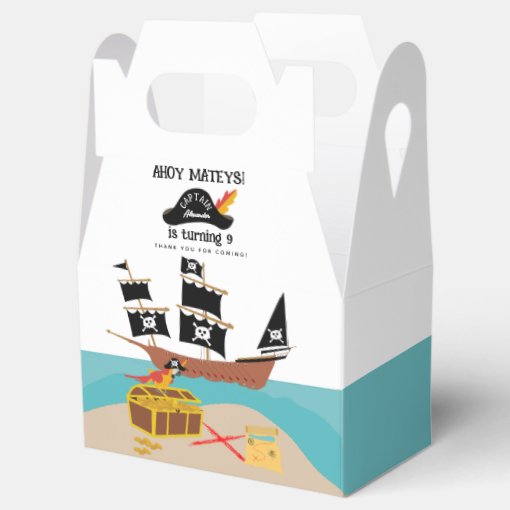 Pirate Theme Birthday Party Thank You Favor Boxes | Zazzle