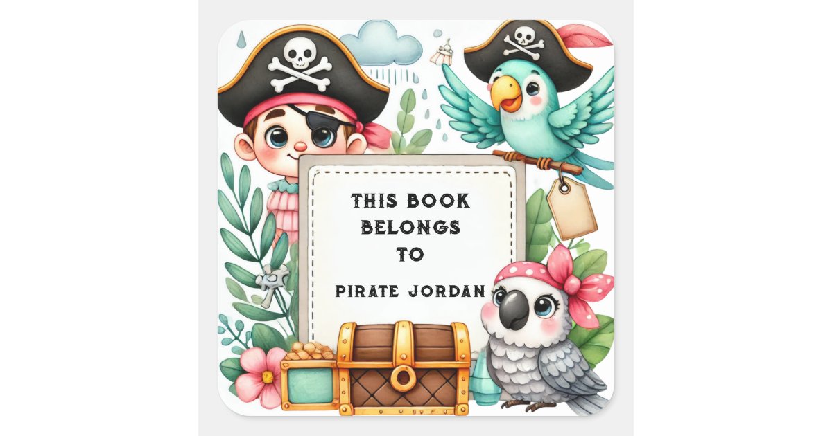 Pirate-Themed "This Book Belongs to Pirate" Label | Zazzle