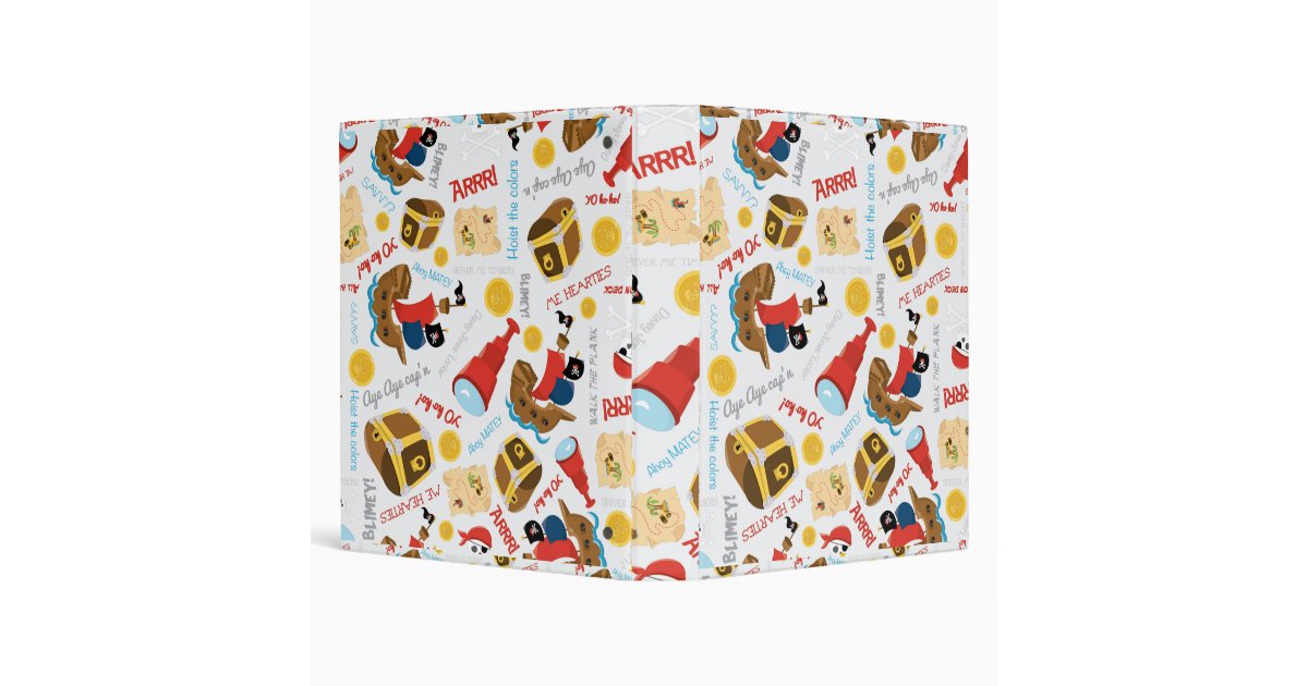 Pirate tREASURE 3 Ring Binder | Zazzle