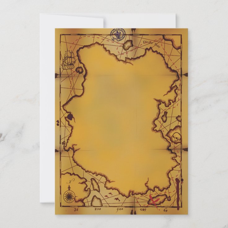 Pirate Treasure Map Invitations | Zazzle