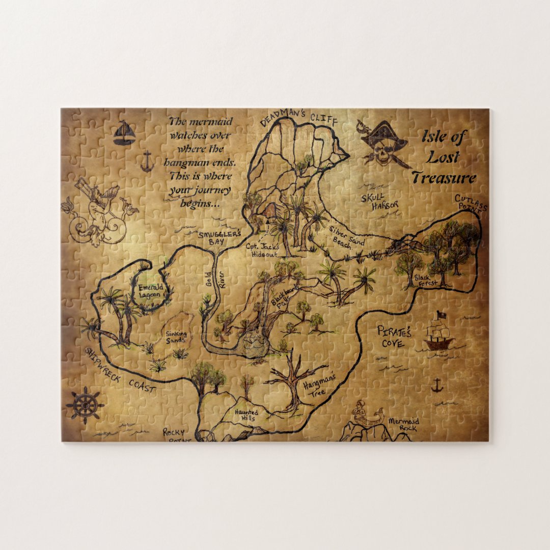 Pirate Treasure Map Jigsaw Puzzle | Zazzle