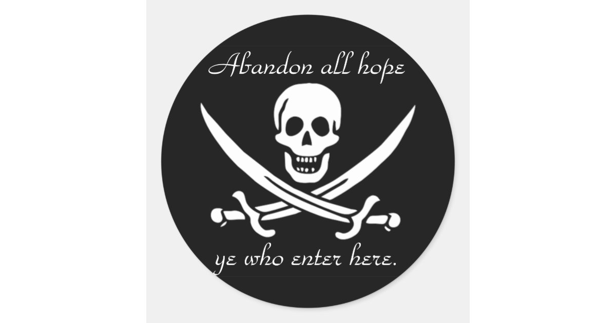 Pirate warning classic round sticker | Zazzle