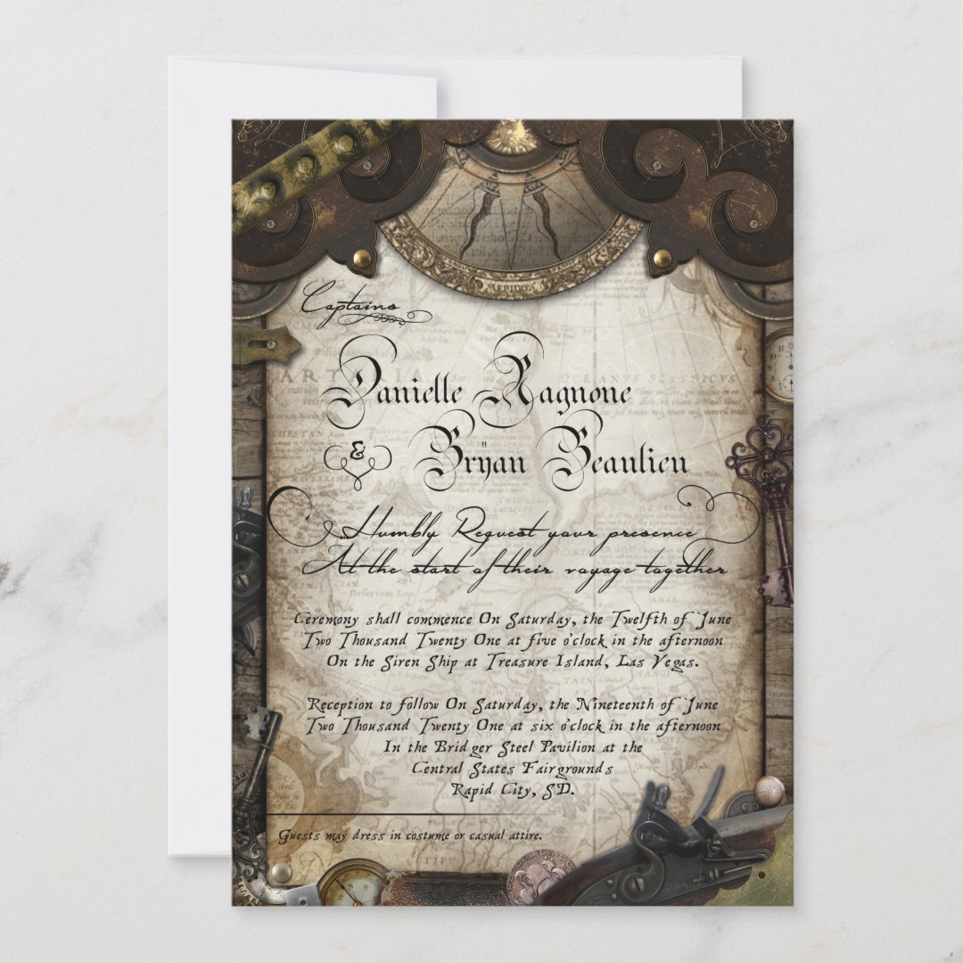 Pirate Wedding Invitation Custom Danielle | Zazzle