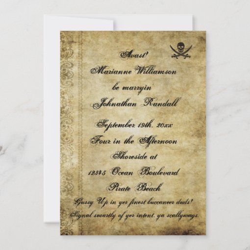 Pirate Wedding Invtation Invitation | Zazzle