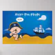 Pirate with ship decor for a kid's room - Poster | Zazzle
