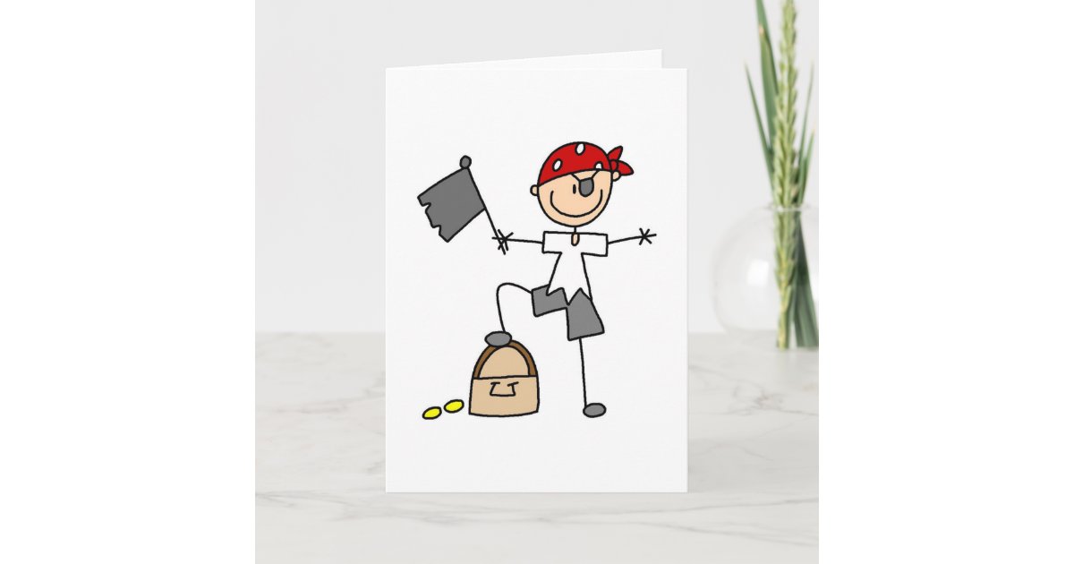 Pirate With Treasure Card | Zazzle