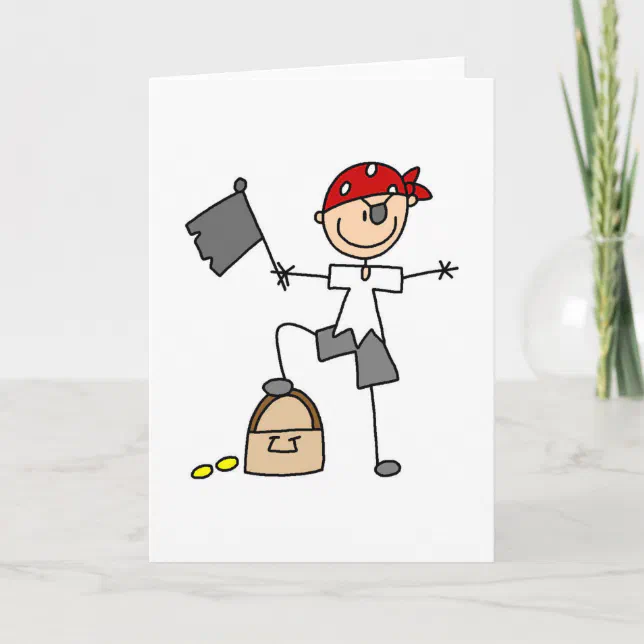 Pirate With Treasure Card | Zazzle