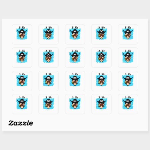 Pirate with Water Name Tag Stickers | Zazzle