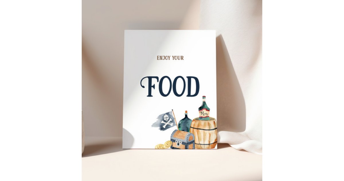 Pirates Baby Shower Food Sign | Zazzle