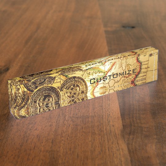 Pirates Gold Treasure Map Desk Name Plate | Zazzle.com