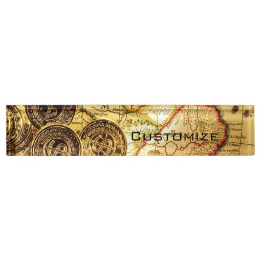 Pirates Gold Treasure Map Desk Name Plate | Zazzle