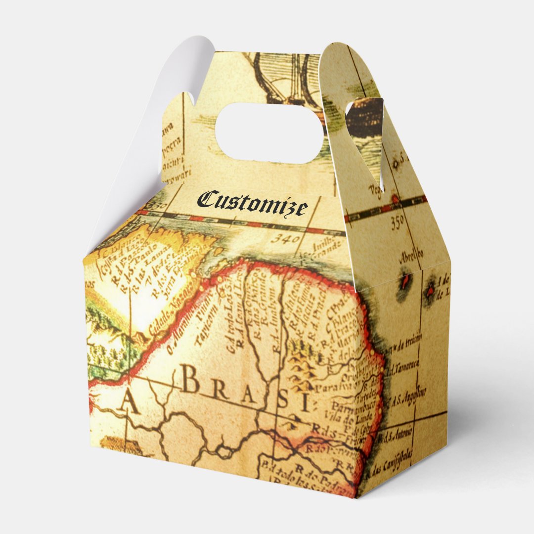 Pirates Gold Treasure Map Gable Favor Box | Zazzle