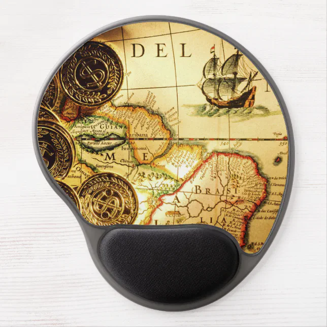 Pirates Gold Treasure Map Gel Mouse Pad | Zazzle