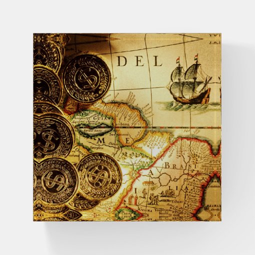 Pirates Gold Treasure Map Paperweight | Zazzle