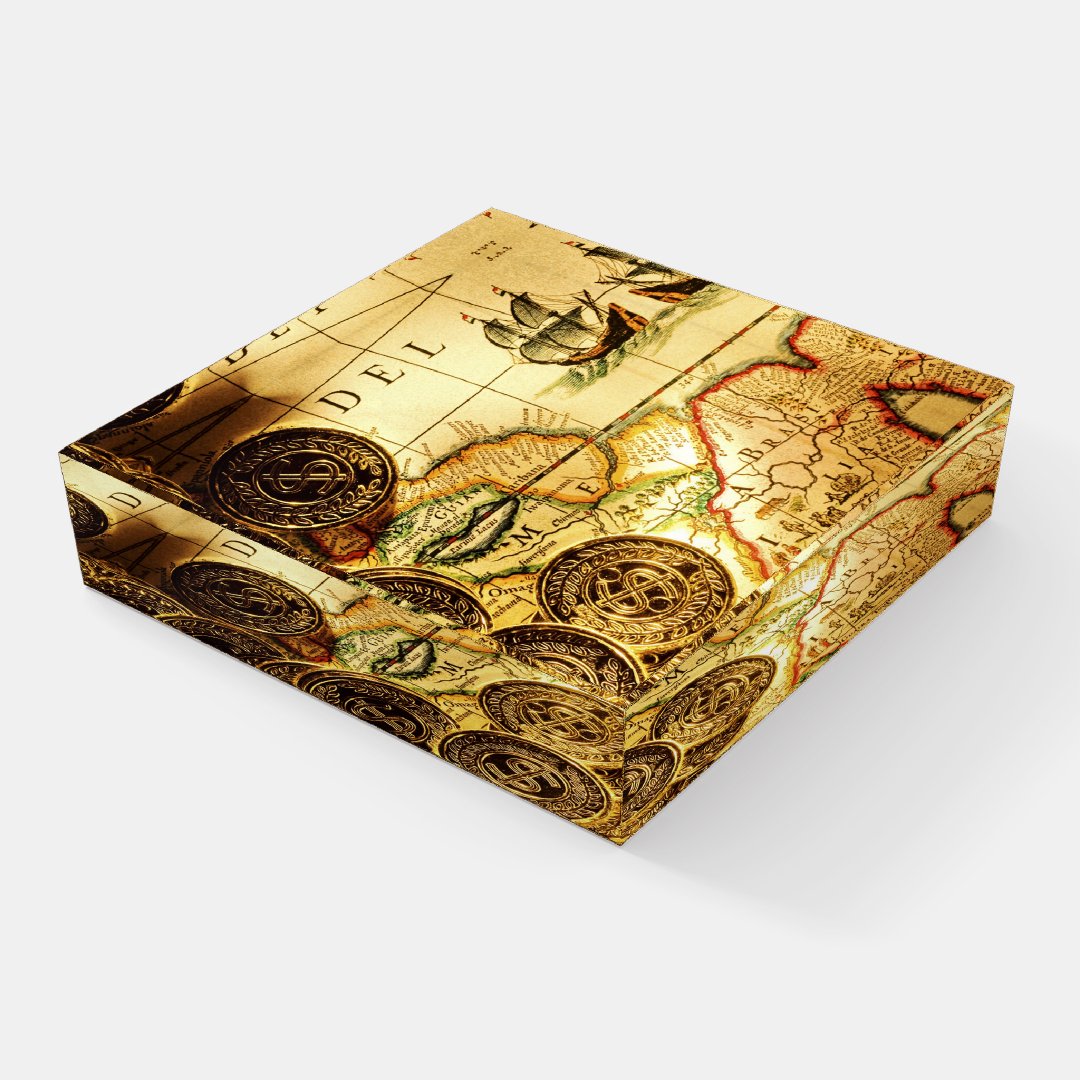 Pirates Gold Treasure Map Paperweight | Zazzle