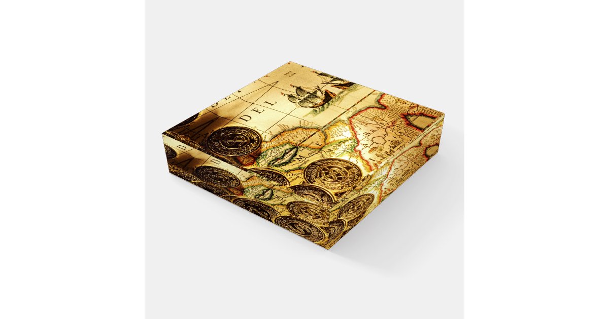 Pirates Gold Treasure Map Paperweight | Zazzle