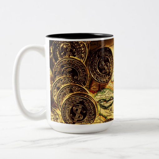 Pirates Gold Treasure Map Two-Tone Coffee Mug | Zazzle