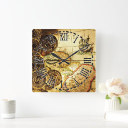 Pirates Gold Treasure Map Wall Clock | Zazzle