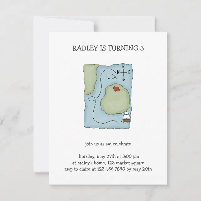 Pirates · Pirate Map Invitation | Zazzle