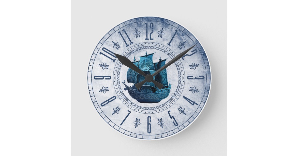 pirates ship wall clock design Clock | Zazzle