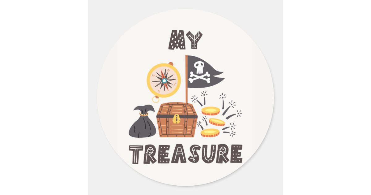 Pirate's Treasure Chest Classic Round Sticker | Zazzle