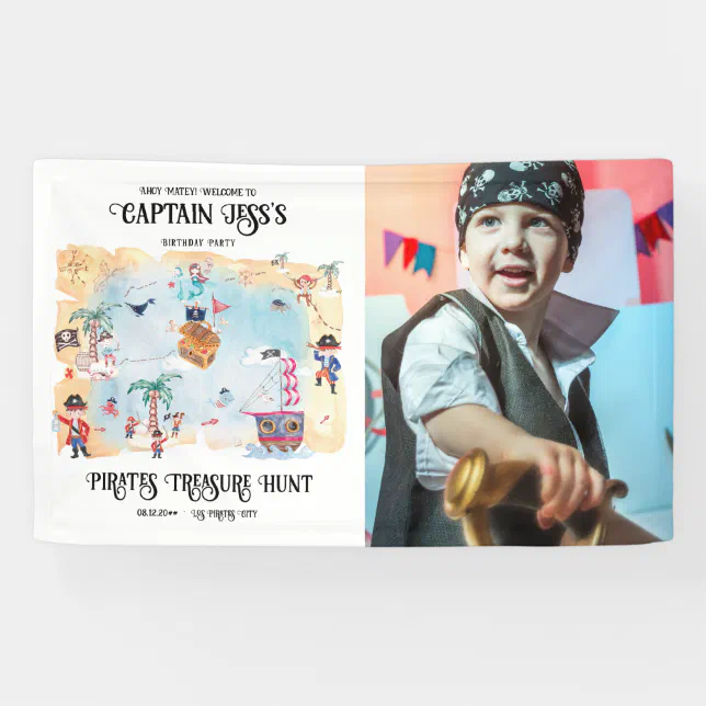 Pirates Treasure Hunt Map Birthday Welcome Sign | Zazzle