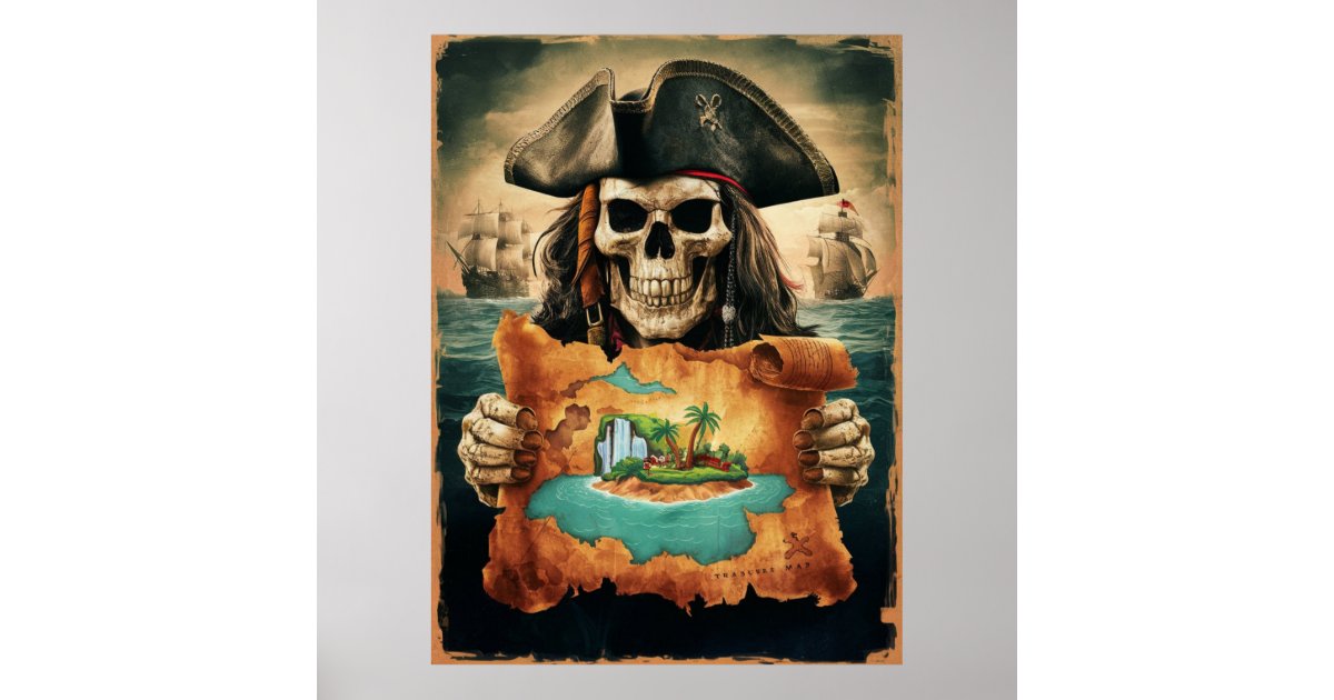 Pirate's Treasure Map Poster | Zazzle