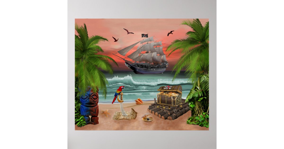 PIRATES TREASURE QUEST POSTER | Zazzle