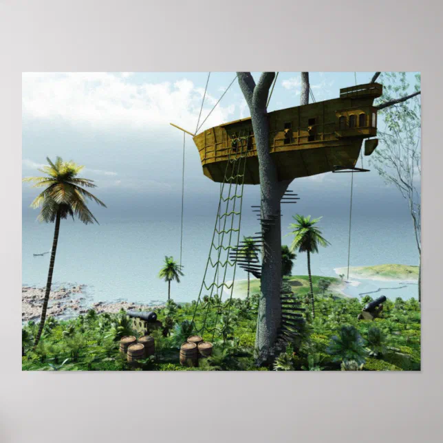 Pirates Treehouse Poster | Zazzle