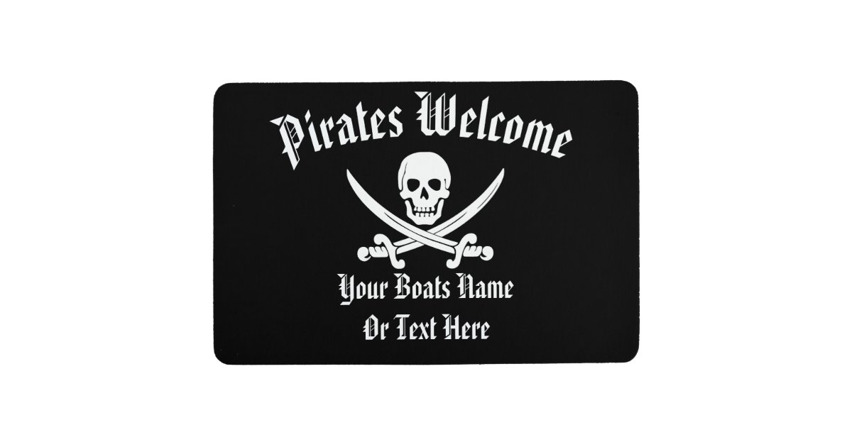 Pirates welcome aboard floor mat | Zazzle