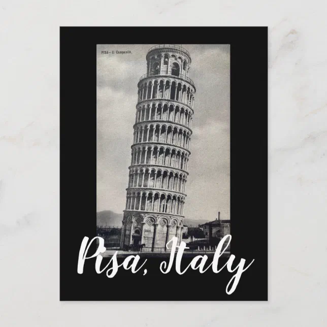 Pisa Italy Postcard, Vintage Italian Black & White Postcard | Zazzle