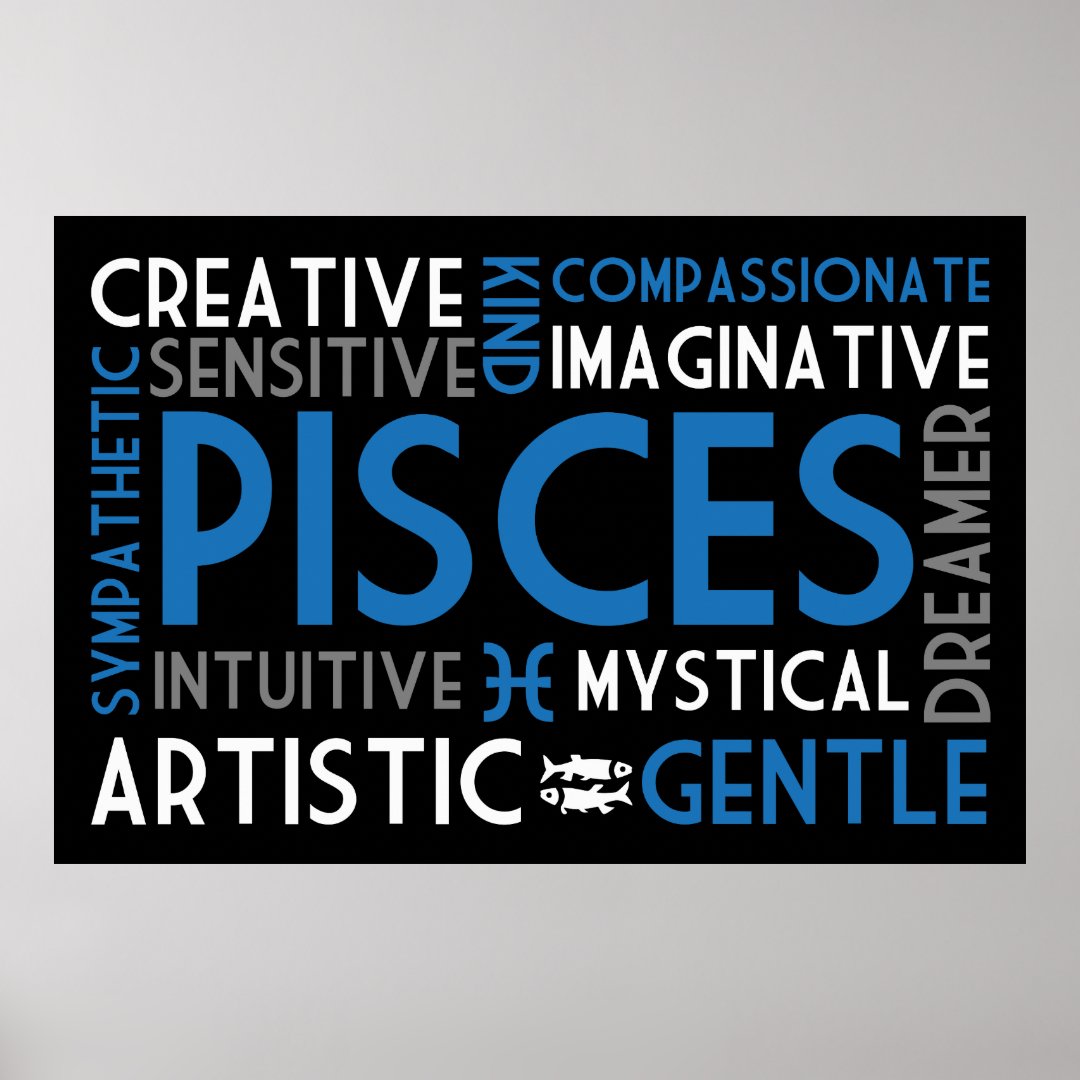 Pisces Astrology Word Collage Print | Zazzle