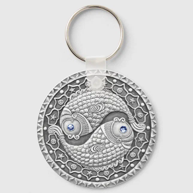 Pisces basic button key chain | Zazzle