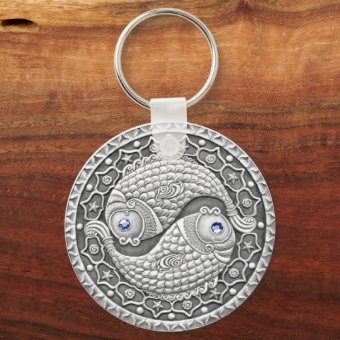 Pisces basic button key chain | Zazzle