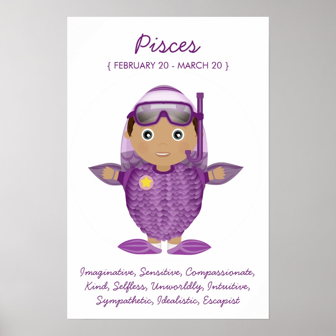 Pisces - Boy Horoscope Poster | Zazzle