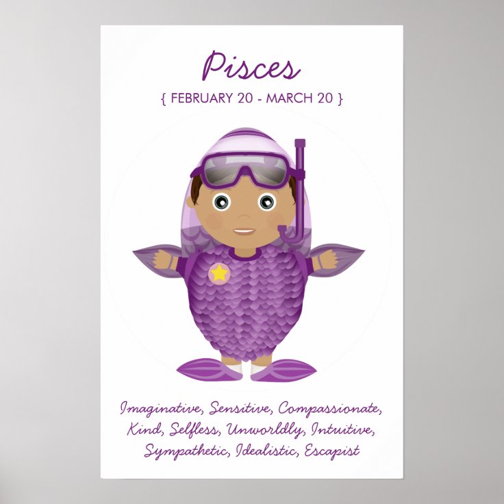 Pisces - Boy Horoscope Poster | Zazzle