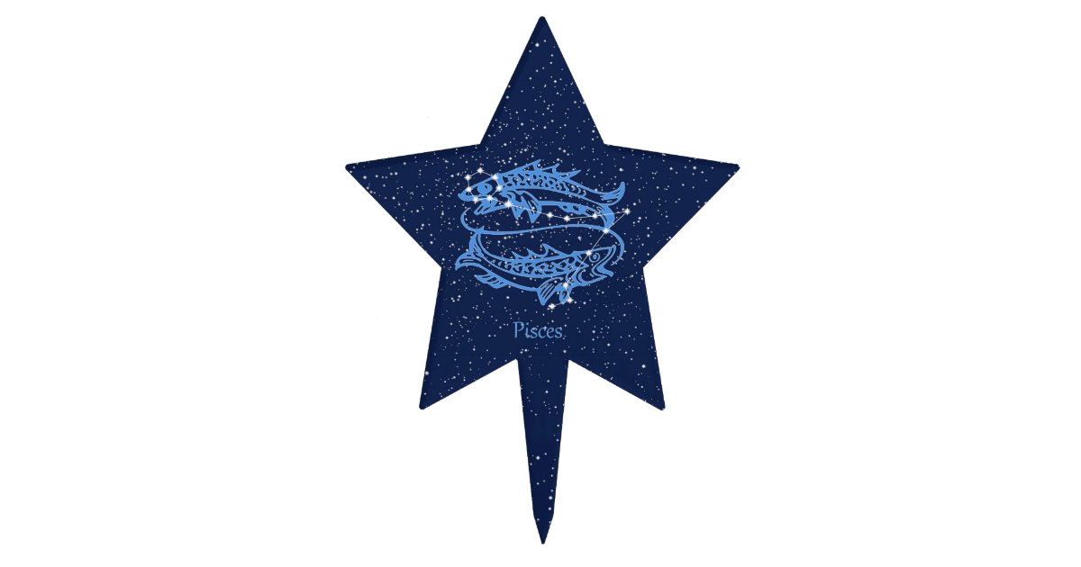 Pisces Constellation and Zodiac Sign with Stars Cake Topper | Zazzle