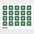 Pisces Horoscope Yellow Blue Modern Minimalist Square Sticker | Zazzle