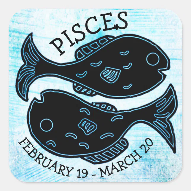Pisces Horoscope Zodiac Astrological Sign Square Sticker | Zazzle