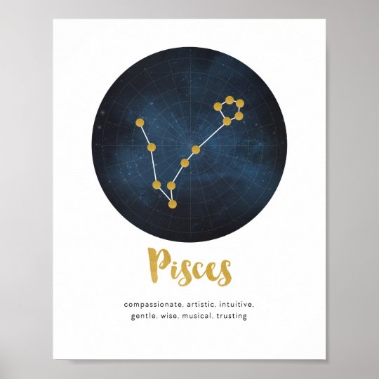 Pisces star sign print | Zazzle.com