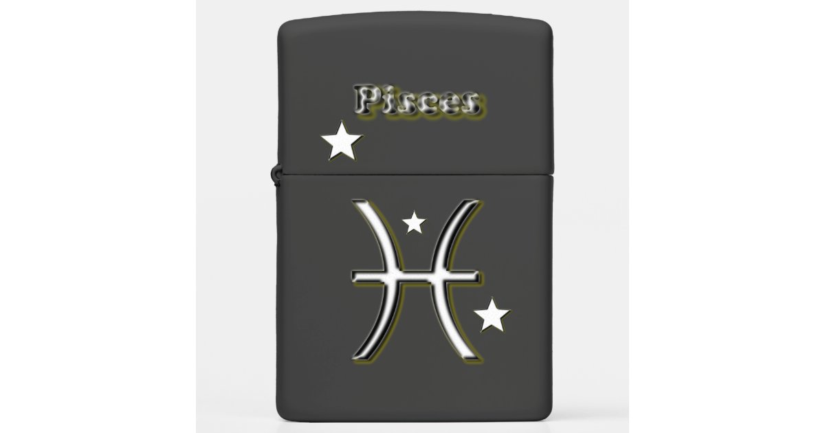 Pisces symbol zippo lighter | Zazzle